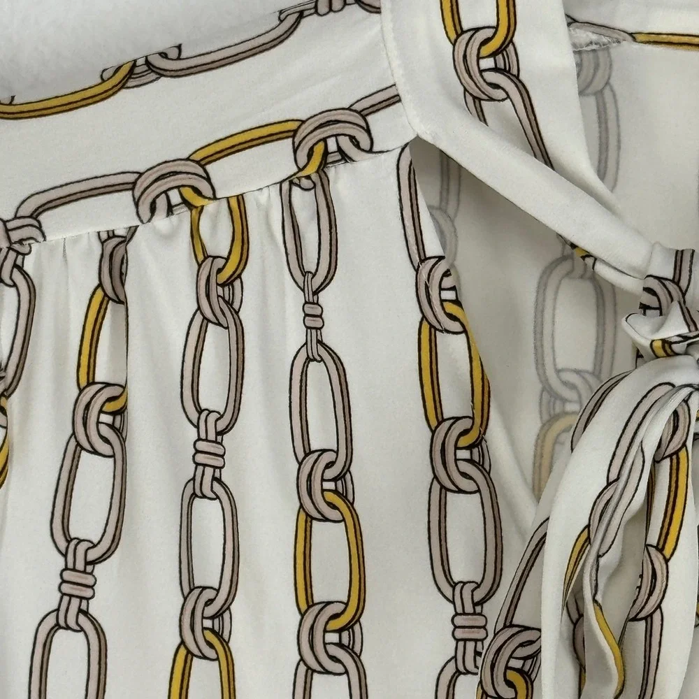Ann Taylor | Tops | Ann Taylor Equestrian Chain Link Tie Neck Top Small ...